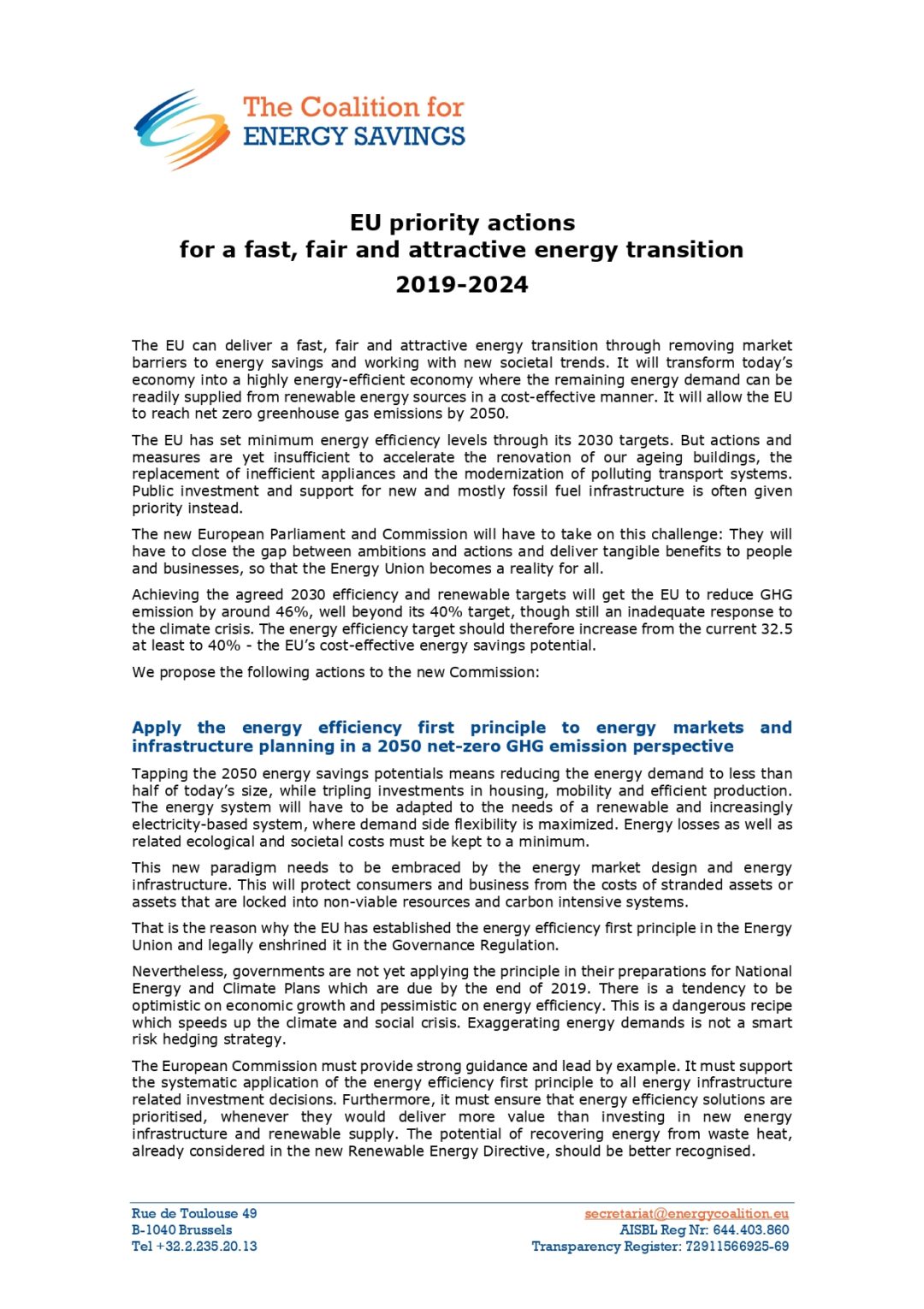 EU priority actions for a fast, fair and attractive energy transition ...